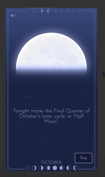 Google Doodle celebrates the half moon with a fun game