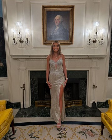 Kai Trump dazzled in two sparkling gowns celebrating her grandfather ...