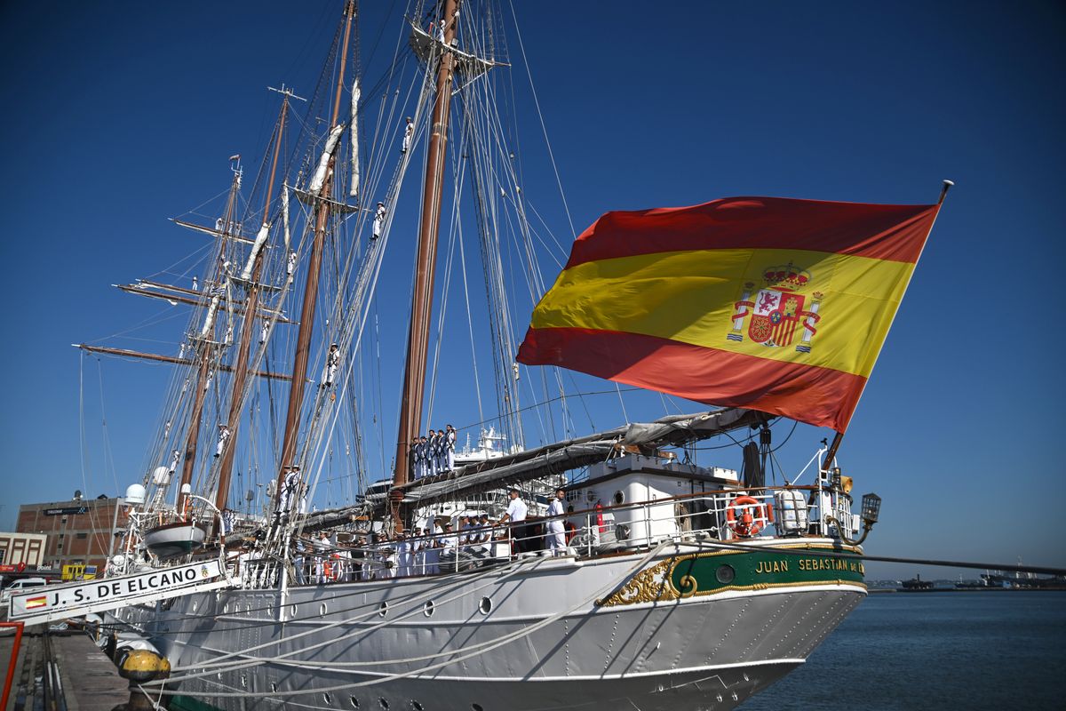Princess Leonor arrives in Montevideo, Uruguay, aboard the Elcano after ...