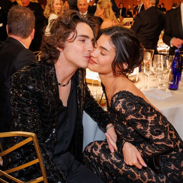Kylie Jenner and Timothée Chalamet PDA at the Golden Globes