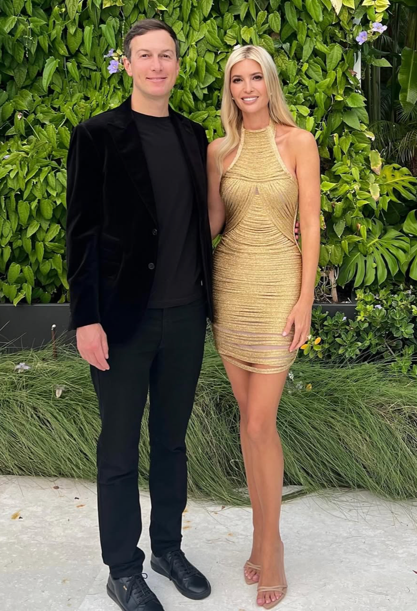 Ivanka Trump turns heads in gold minidress and crop top set at Miami F1 ...