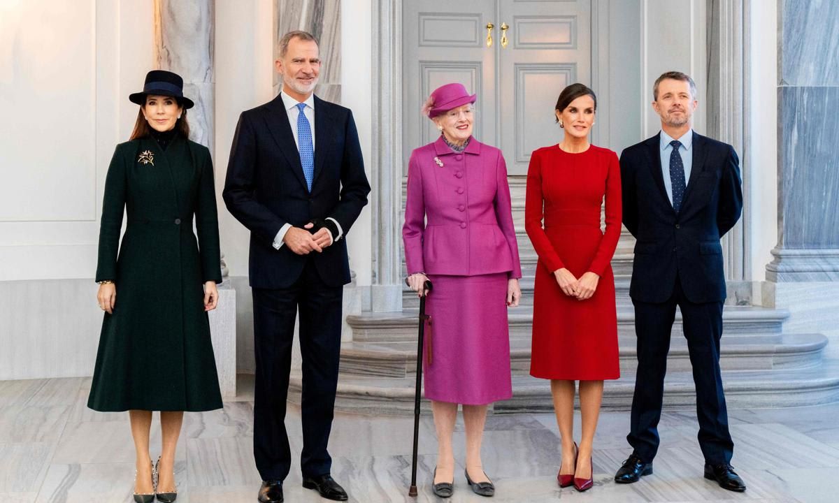 Queen Letizia and King Felipe welcomed to Denmark by Danish royals
