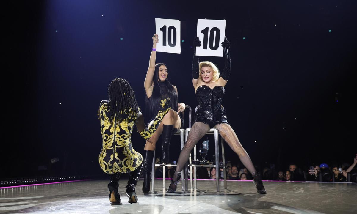 Madonna’s boyfriend Josh Popper joins her on stage in New York City concert