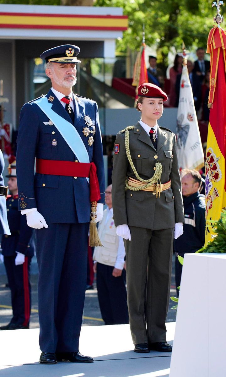 Princess Leonor wears uniform to Spain’s National Day celebration