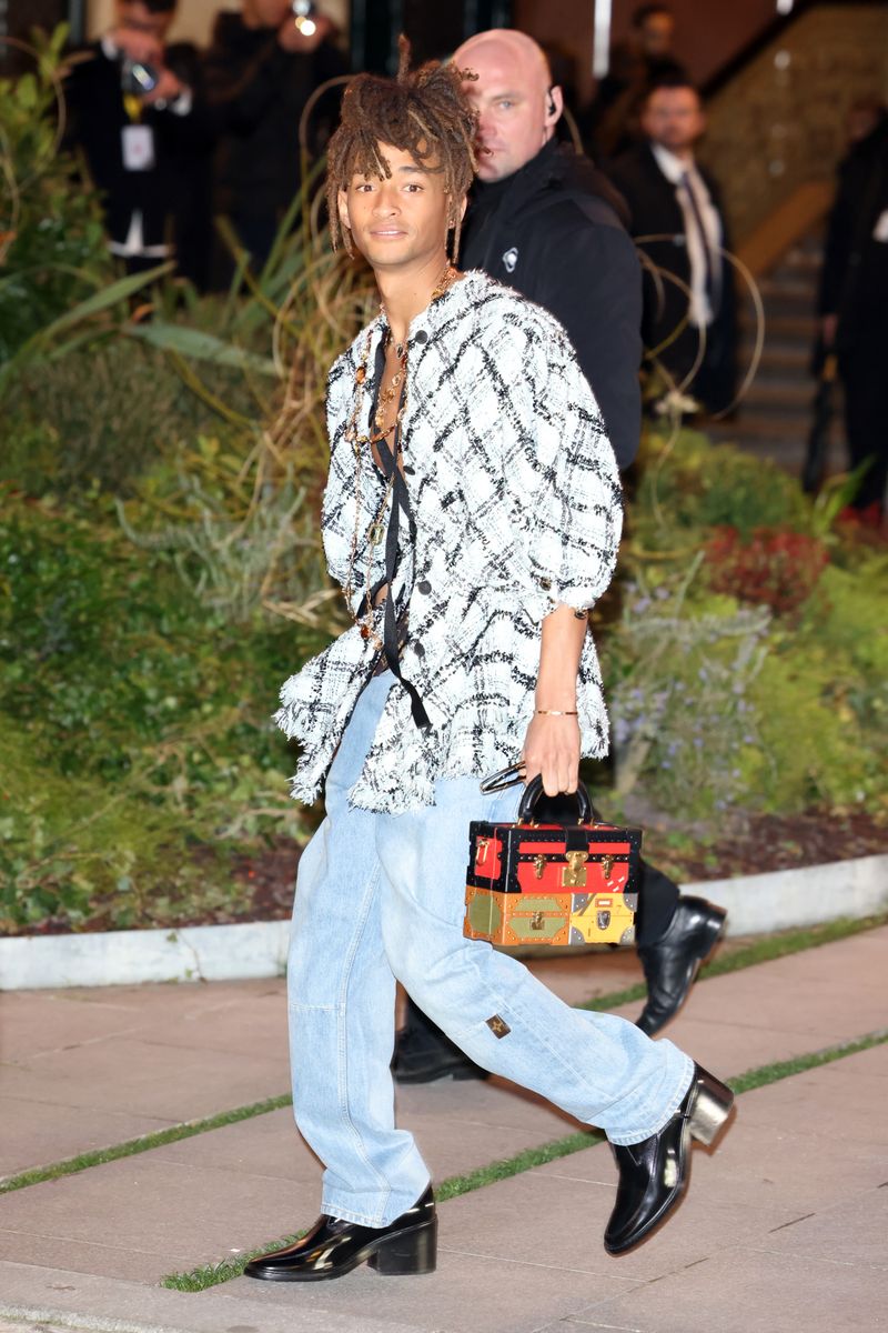 Jaden Smith turns heads in tweed jacket with dramatic sleeves and ...
