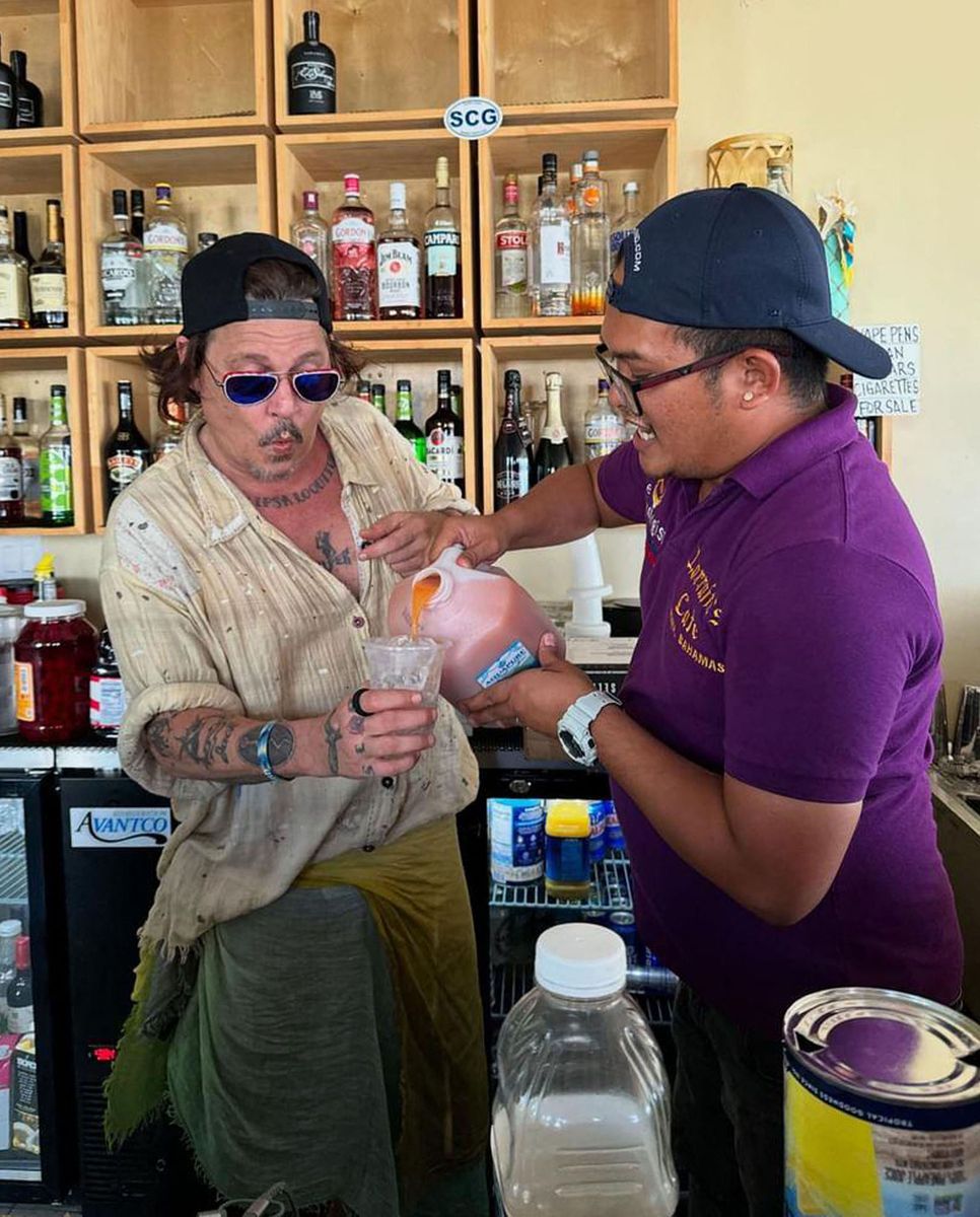 Johnny Depp is enjoying life as an amateur mixologist in the Bahamas