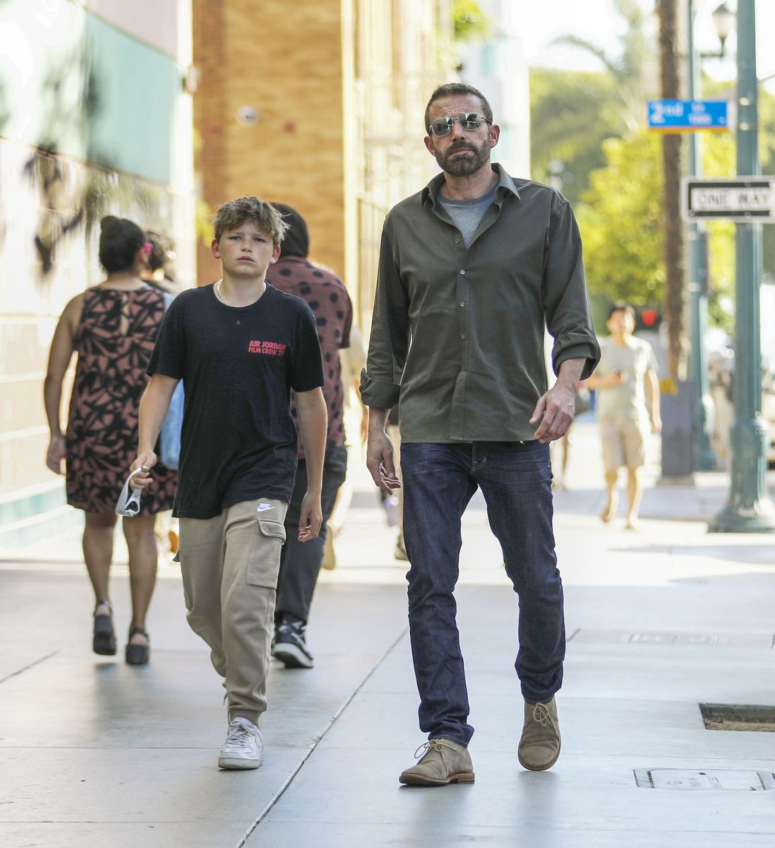 Ben Affleck shares a sweet father-son moment with son Samuel during a ...