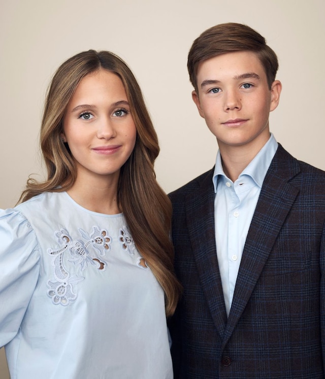 Queen Mary's twins Prince Vincent and Princess Josephine coordinate in ...