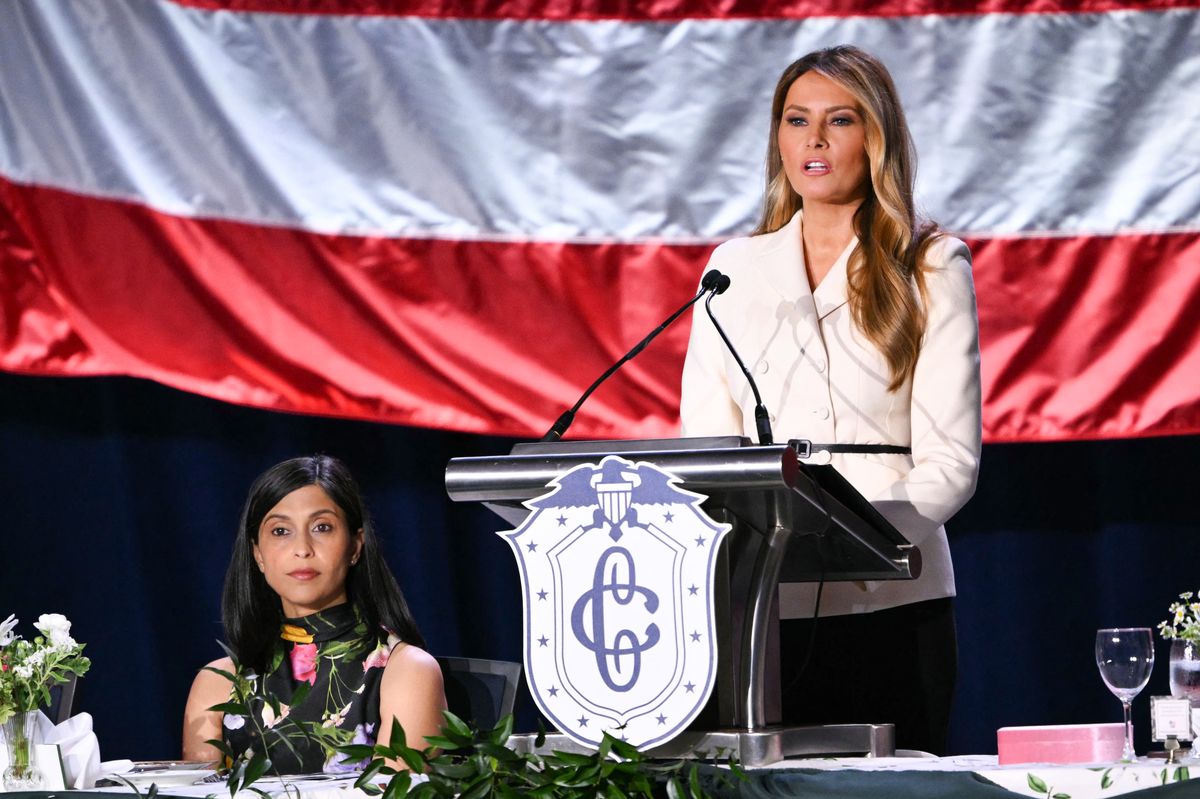 Melania Trump in ivory tailoring, Usha Vance in floral elegance at 2026 ...