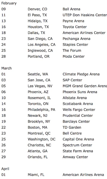 development tour dates 2022