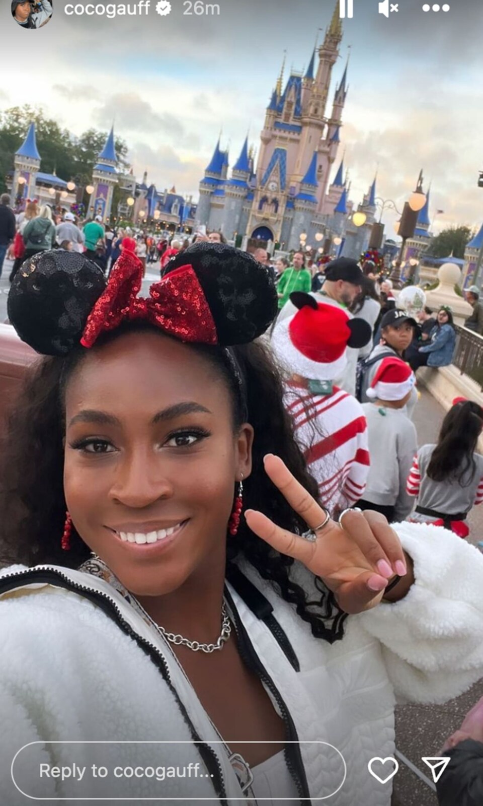 Coco Gauff visits Disney World with her family