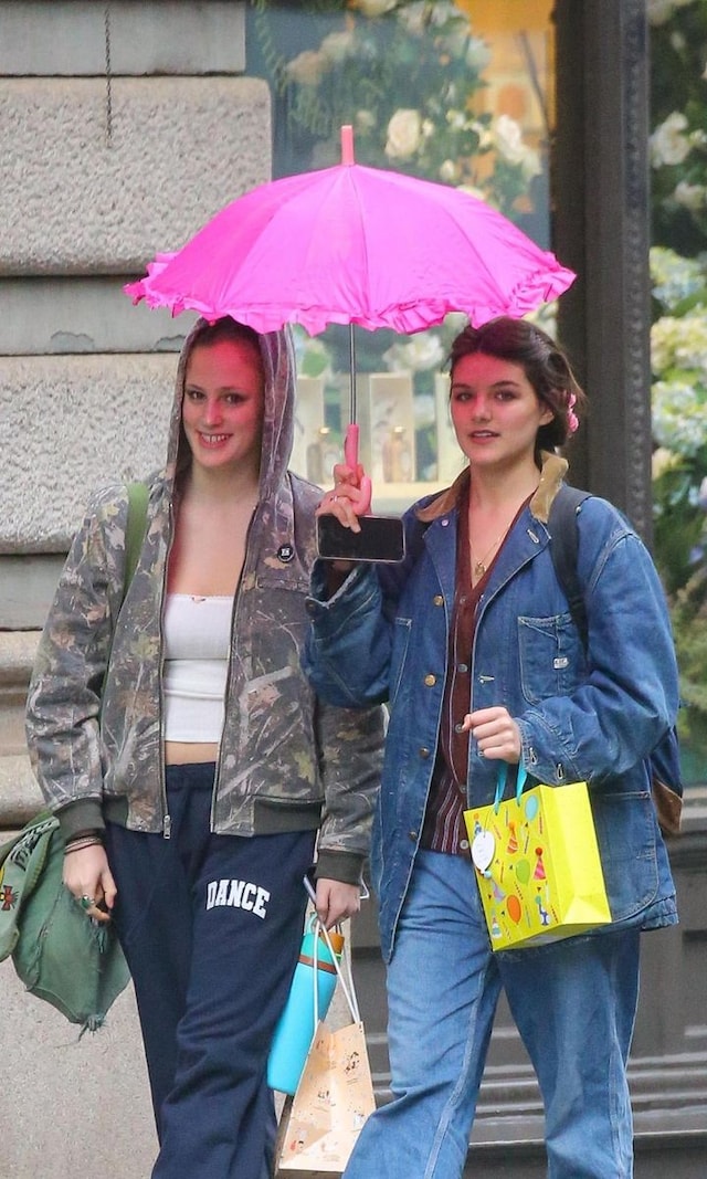 Suri Cruise celebrates her 18th birthday with a friend in NY