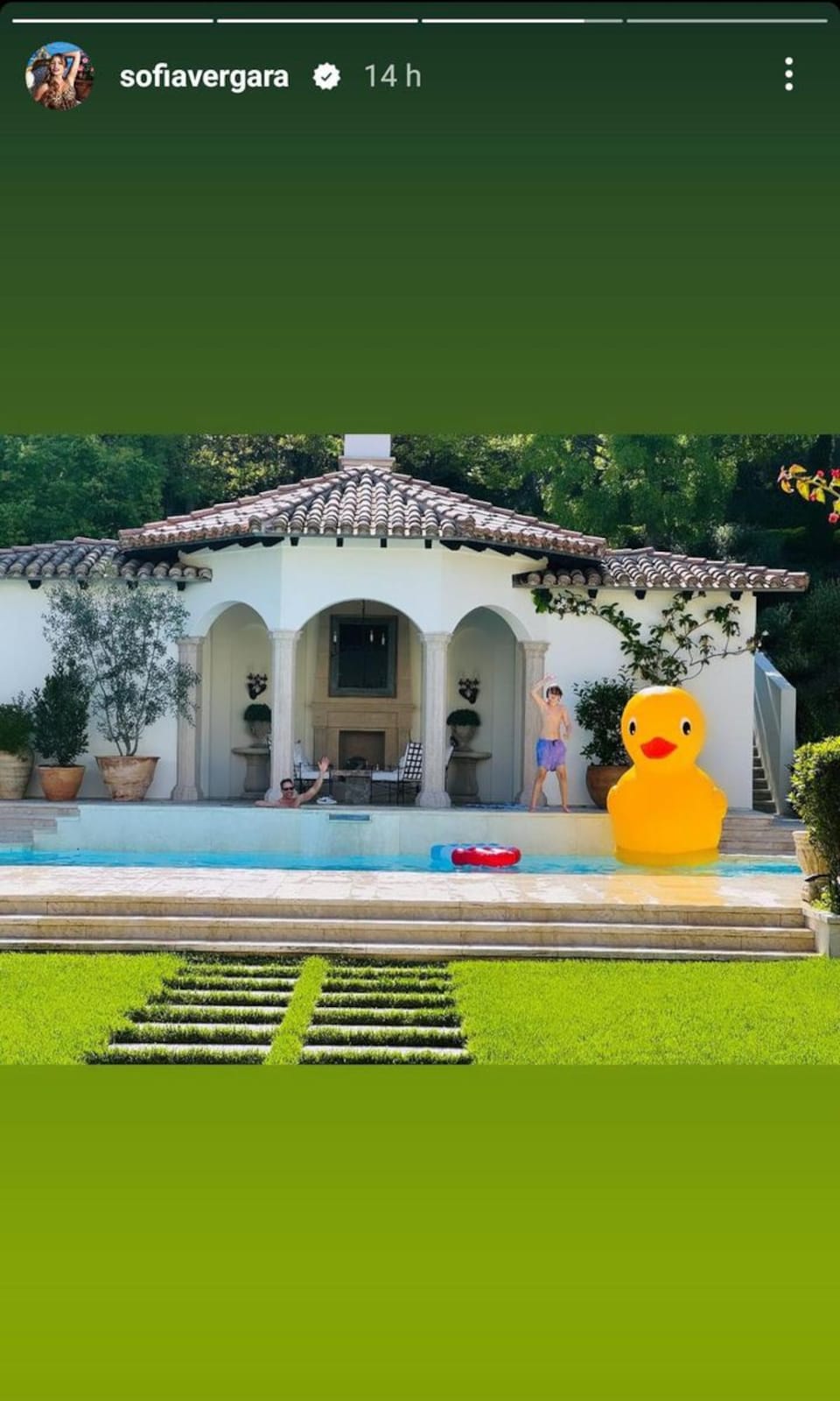 Sofía Vergara enjoys a day at the pool with her boyfriend, Justin Saliman