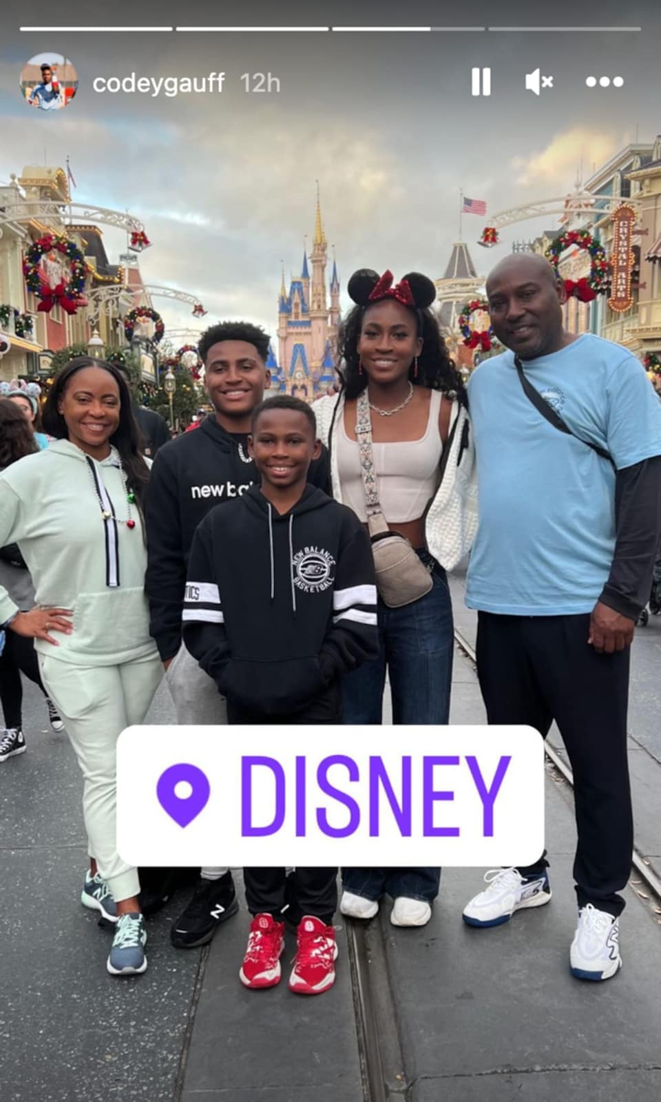 Coco Gauff visits Disney World with her family