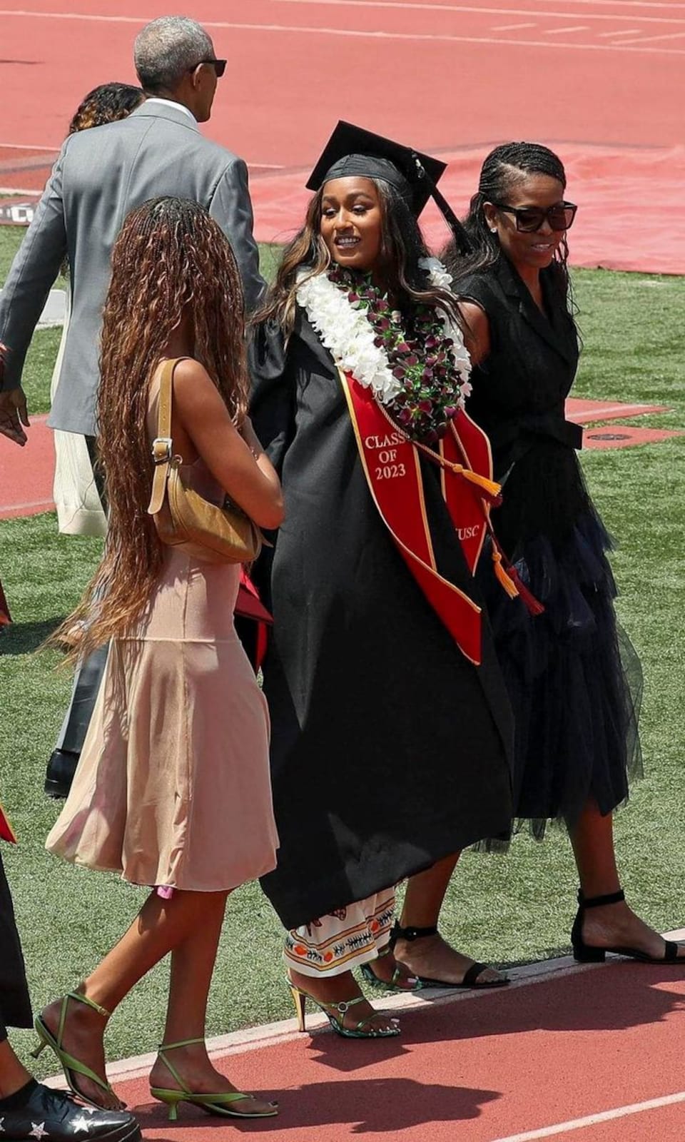 Barack and Michelle Obama watch Sasha graduate from USC