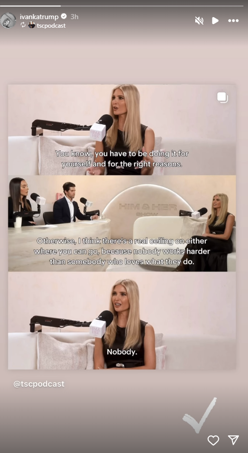 Ivanka Trump shares her mantra for success; 'You have to be doing it ...