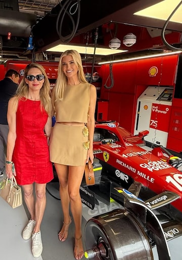 Ivanka Trump turns heads in gold minidress and crop top set at Miami F1 ...