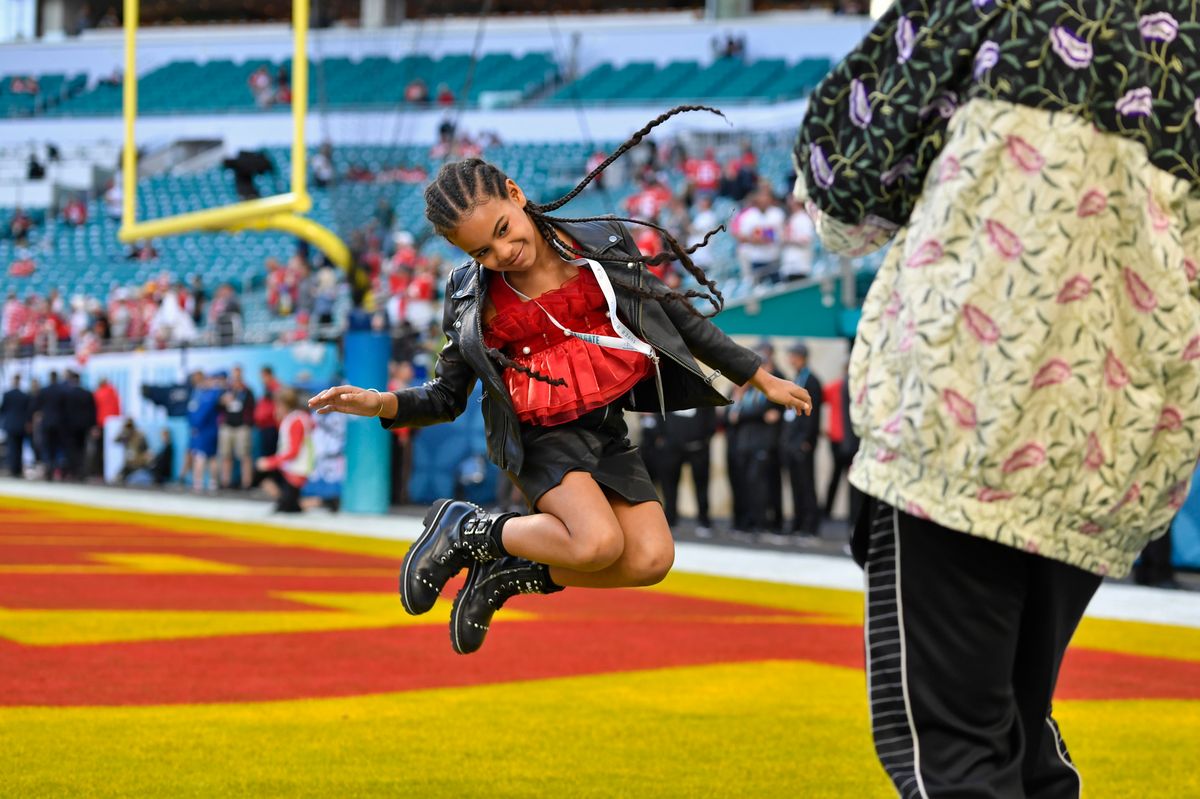 Blue Ivy’s Super Bowl tradition: actress recreates her annual jump