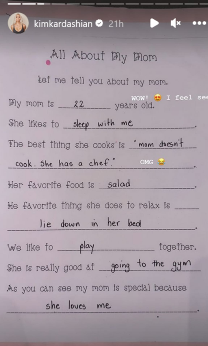Kim Kardashian’s daughter calls out her cooking skills