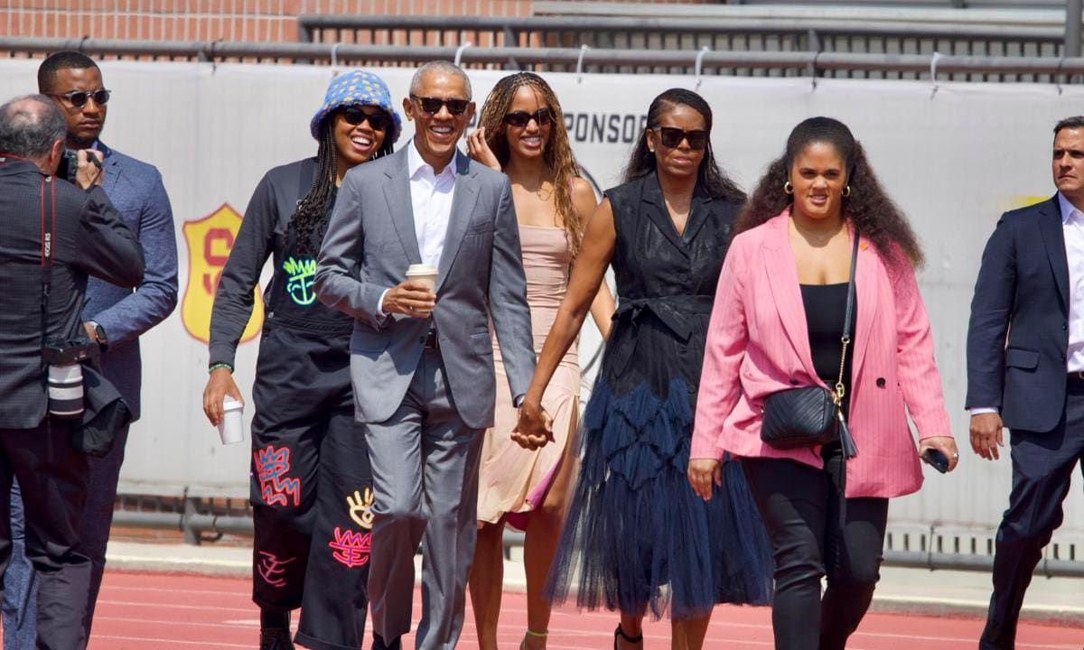 Barack and Michelle Obama watch Sasha graduate from USC