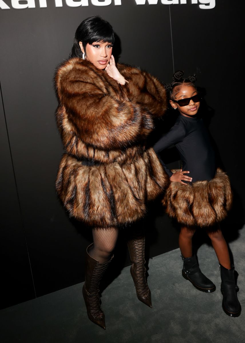 Cardi B and Daughter Kulture Twin in Mother–Daughter Matching Outfits ...
