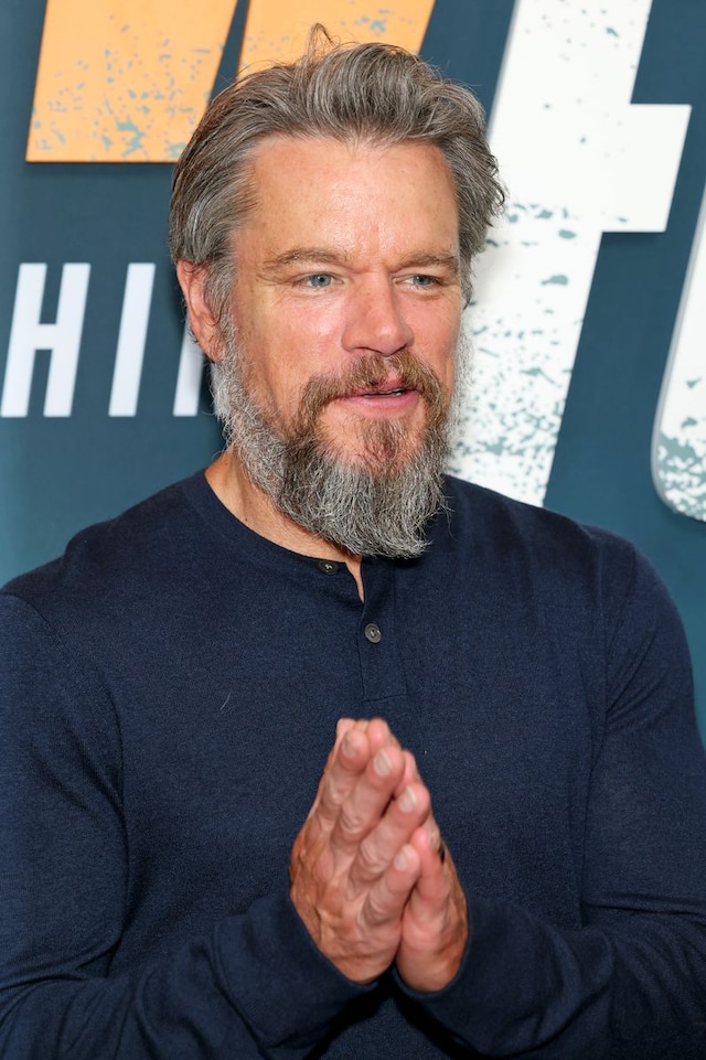 Matt Damon and his grey beard steal the show on the red carpet with ...