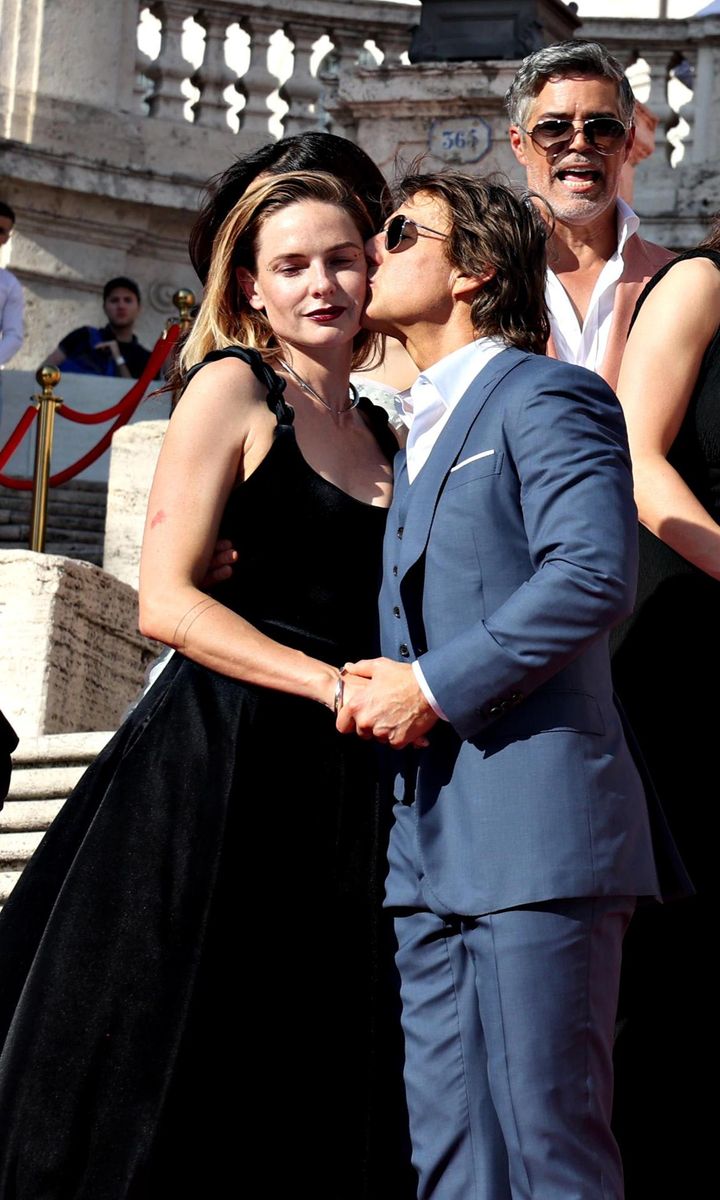 Tom Cruise and Rebecca Ferguson cozy up at 'M:I' premiere