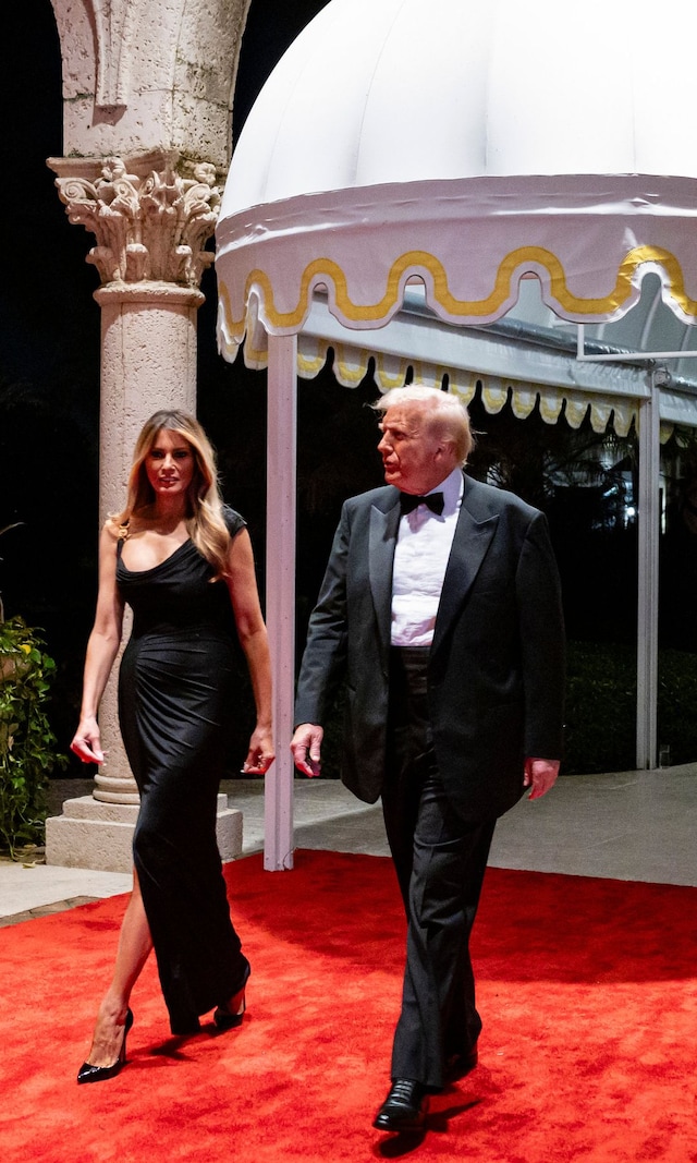 Melania Trump's stunning Versace dress steals the show at Mar-a-Lago's New Year’s Eve Party