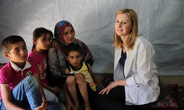 'Downton Abbey' star Laura Carmichael visits with children in Syrian ...