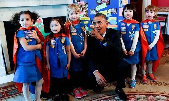 Too cute: President Obama hosts science fair at White House