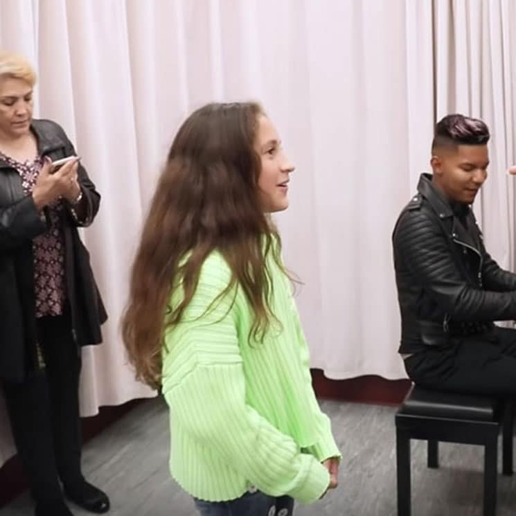 Marc Anthony reacts to the video of daughter Emme singing