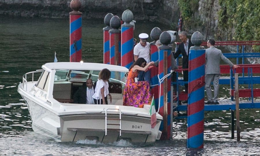 Barack, Michelle Obama visit George, Amal Clooney in Italy
