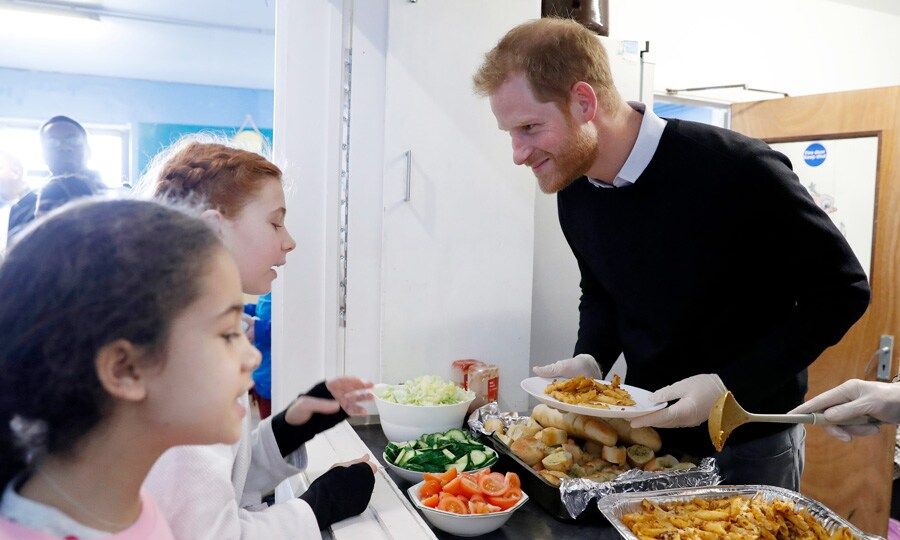 Prince Harry visits school for "Fit and Fed" national campaign