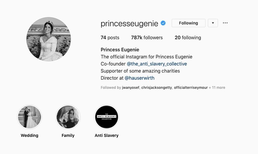 Princess Eugenie uses rare wedding photo for Instagram