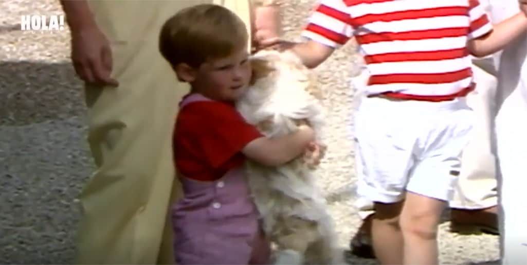 Prince Harry playing with a puppy as a toddler: watch cute video