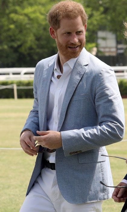 Prince Harry attends the Sentebale ISPS Handa Polo Cup